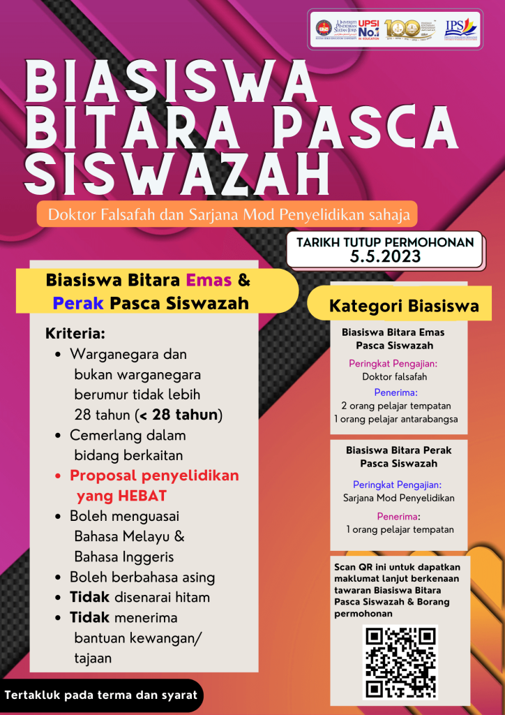 SKIM KHAS KEWANGAN – UPSI | Institut Pengajian Siswazah