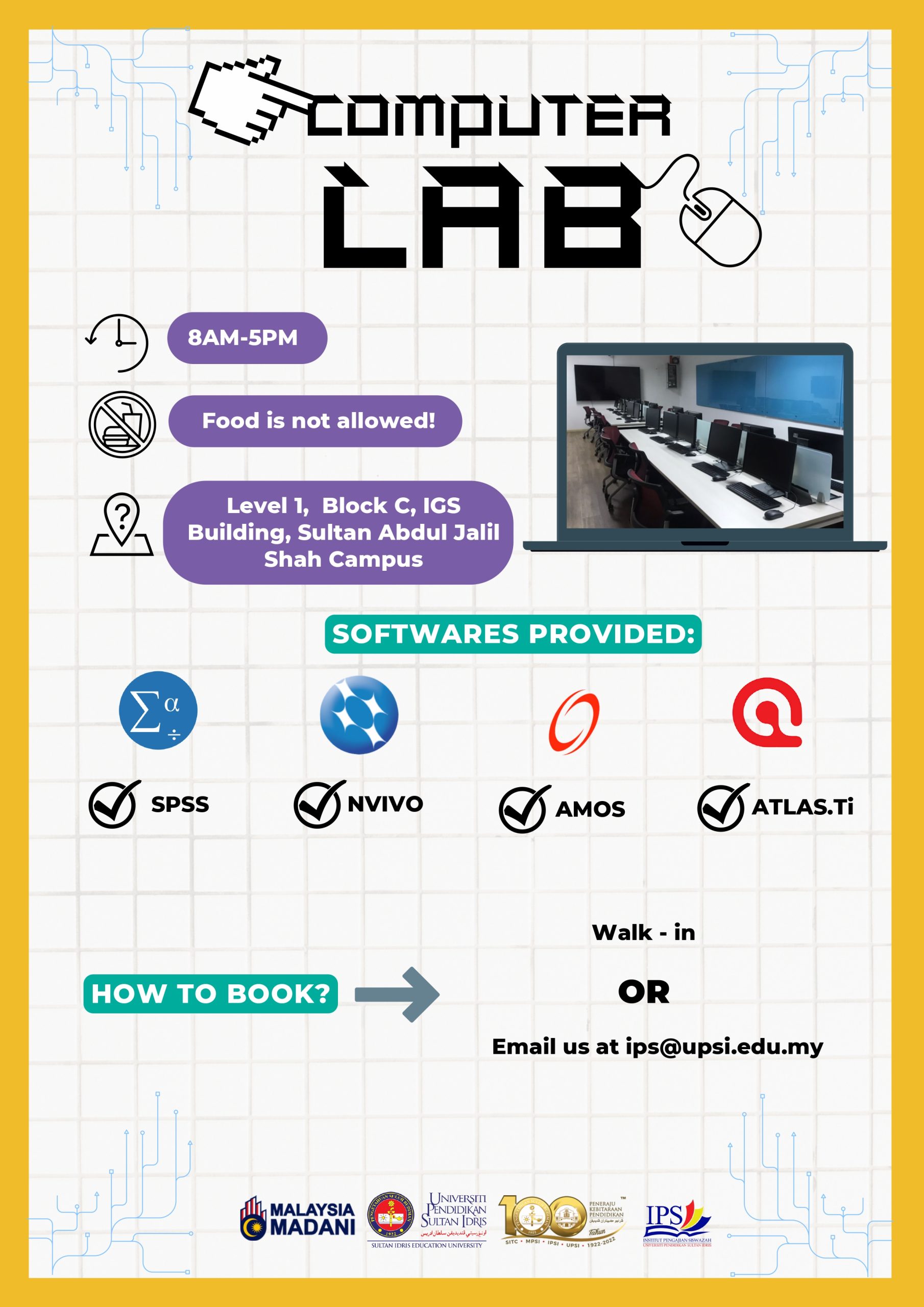 COMPUTER LAB – UPSI | Institut Pengajian Siswazah